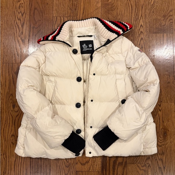 Moncler | Jackets & Coats | Vintage Moncler Cream Jacket With Striped ...